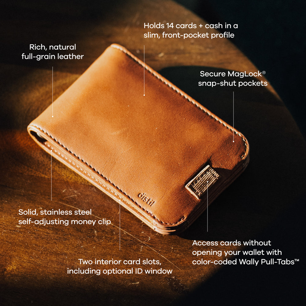 NEW Wally Bifold - Slim Minimalist Men's Leather Thin Wallet @DistilUnion